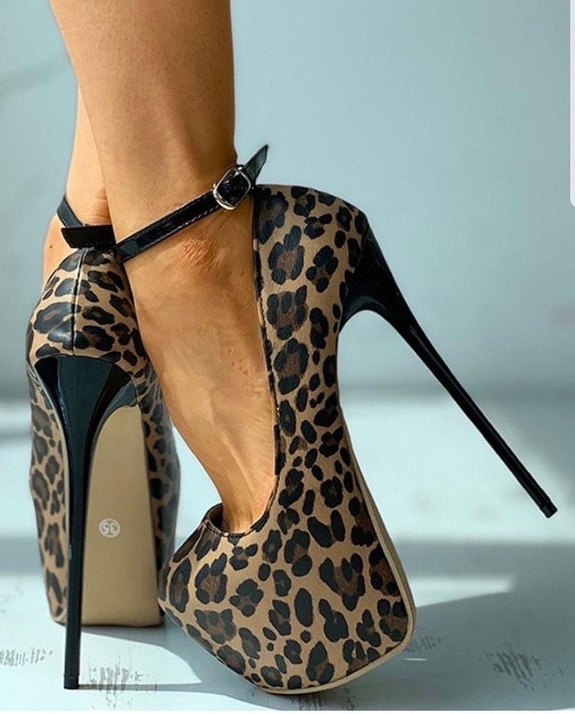 Leopard Platform High Heeled Shoes Leopard Color Evening - Etsy