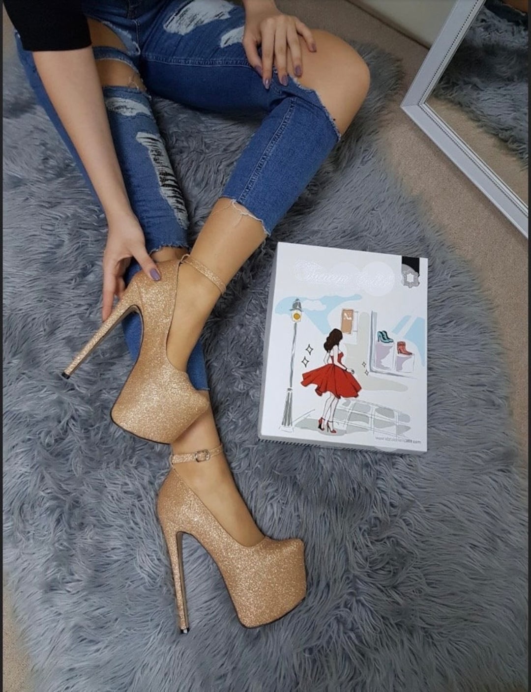 Gold Bonding High Heel Shoes Rose Bonding High Heel Shoes Blue Bonding ...