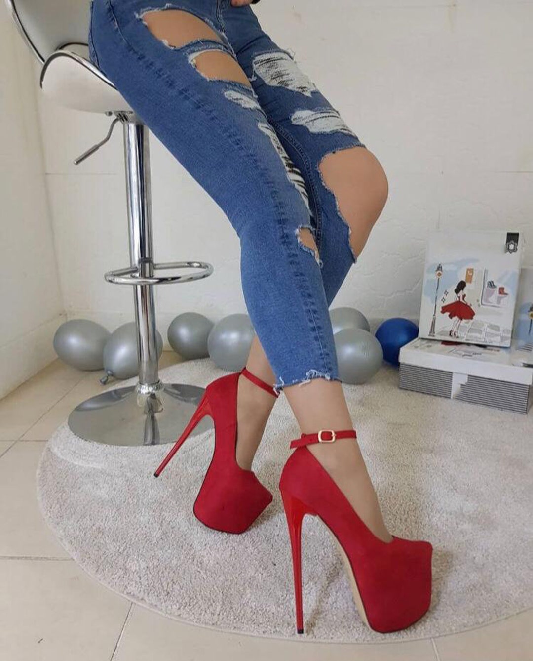 Bonding Suede Evening Shoes - Bounding Platform Stiletto Heel Shoes ...