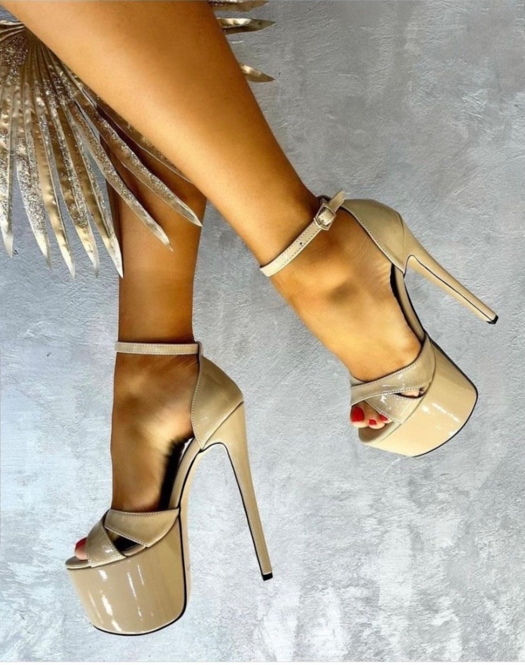 Nude Bonding Platform High Heel Evening Shoes Wedding Shoes ...