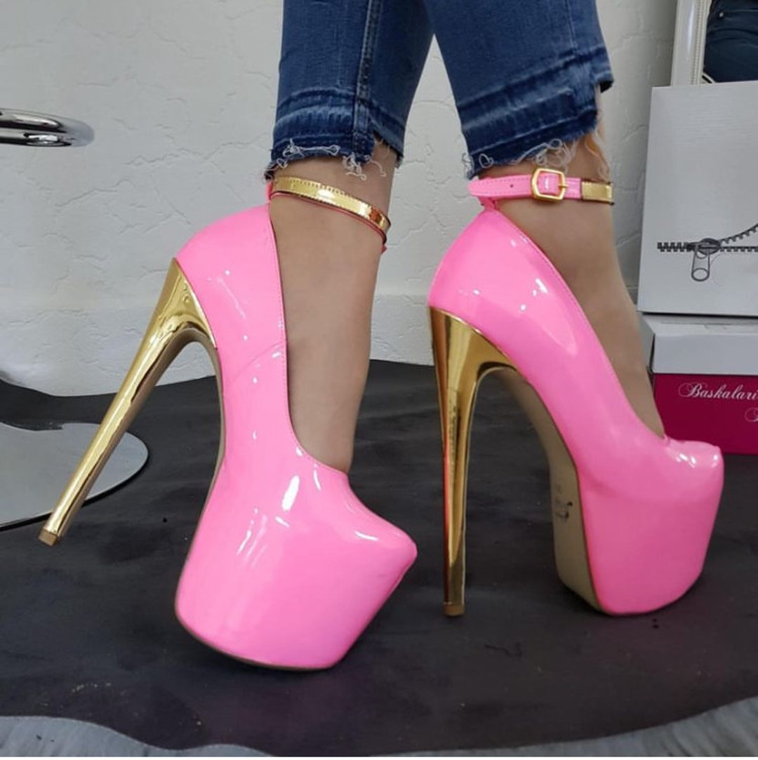 Pink Bound Evening Shoes , Pink Bounding Platform Stiletto Heel Shoes ...