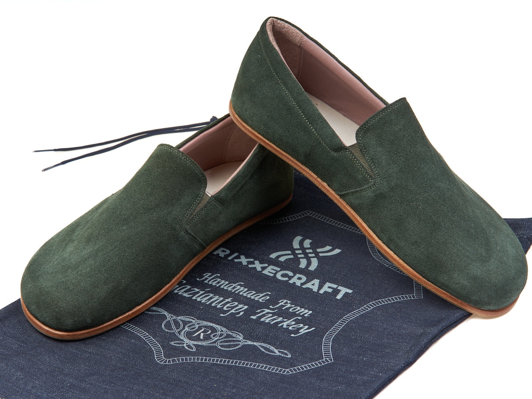 Women Barefoot Suede Green Color Shoe,handmade Classic Yemeni Shoes ...