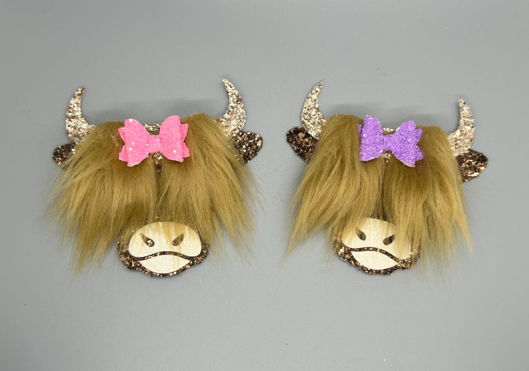 Highland Cow Hairbow, Highland Cow Accessory, Faux Fur Cow Bow - Etsy