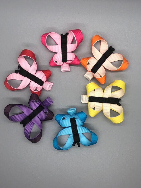 Butterfly Hair Clip Bows Girls Butterfly Bows Butterfly Hair | Etsy