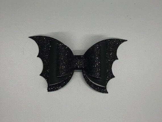 Bat Hair Bow Bat Faux Leather Halloween Hair Bows Fall Bows - Etsy
