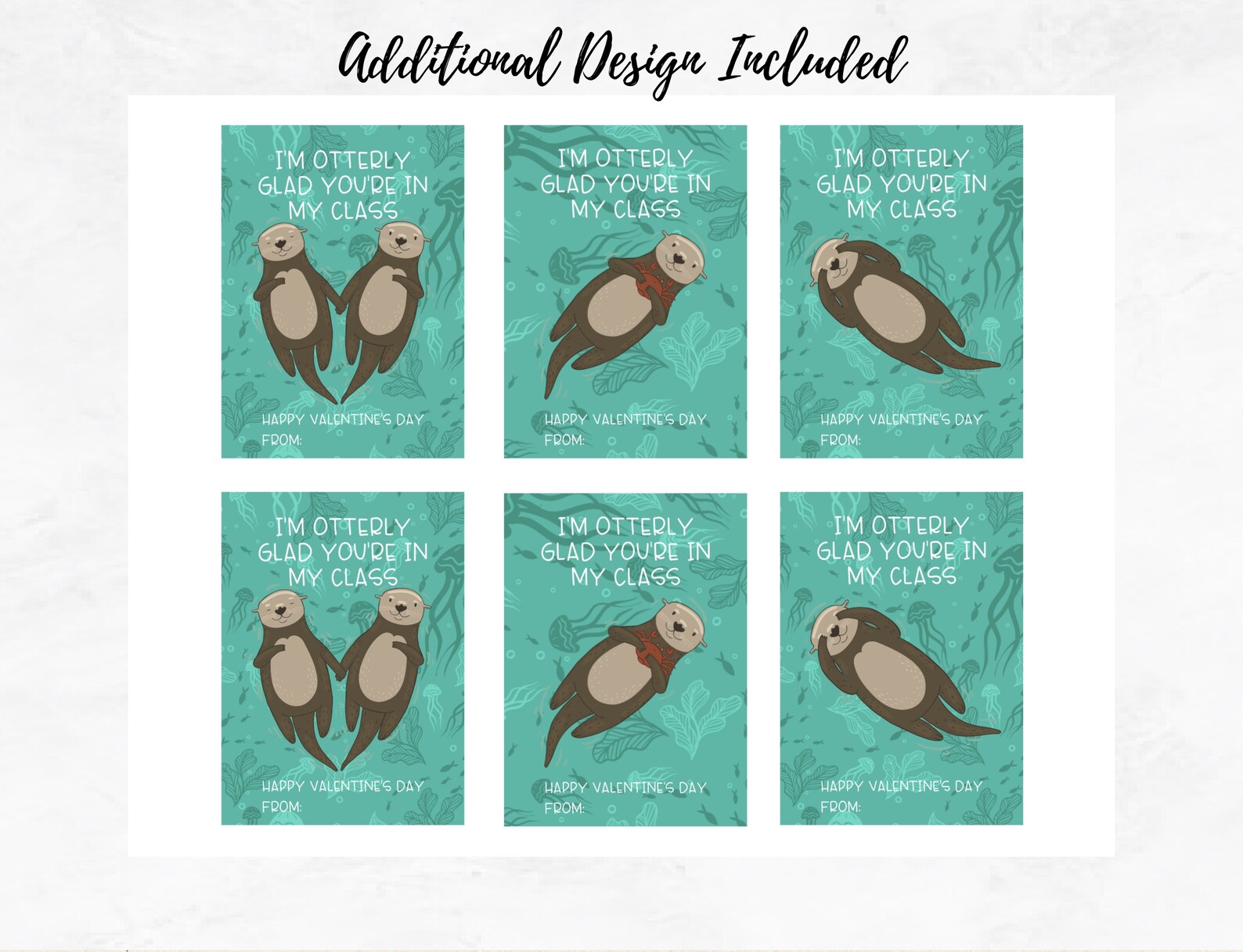 Otter Valentine's Cards, Kids Valentine's Cards, Otter Valentine, Ocean ...