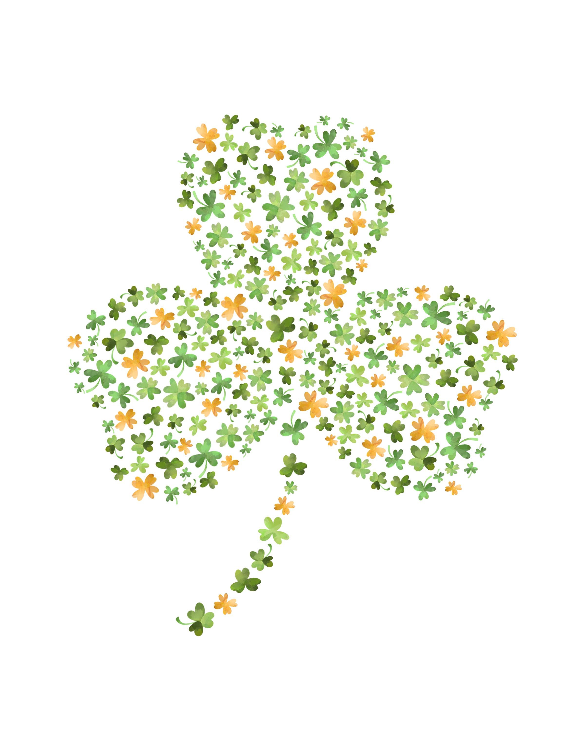 St. Patrick's Day Art, St. Patrick's Day Decor, Shamrock Print ...