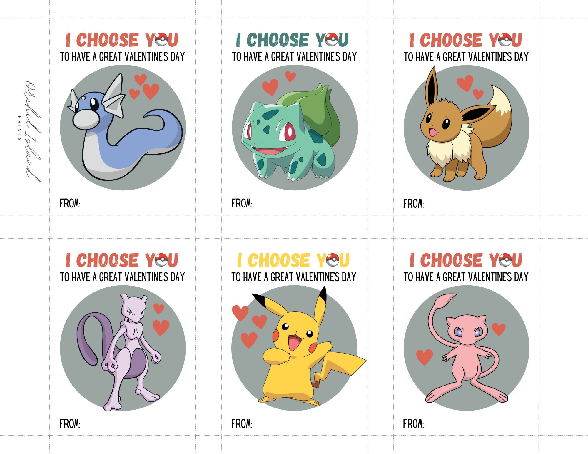 Pokemon Inspired Valentine's Day Cards, Printable Class Valentine's Day ...