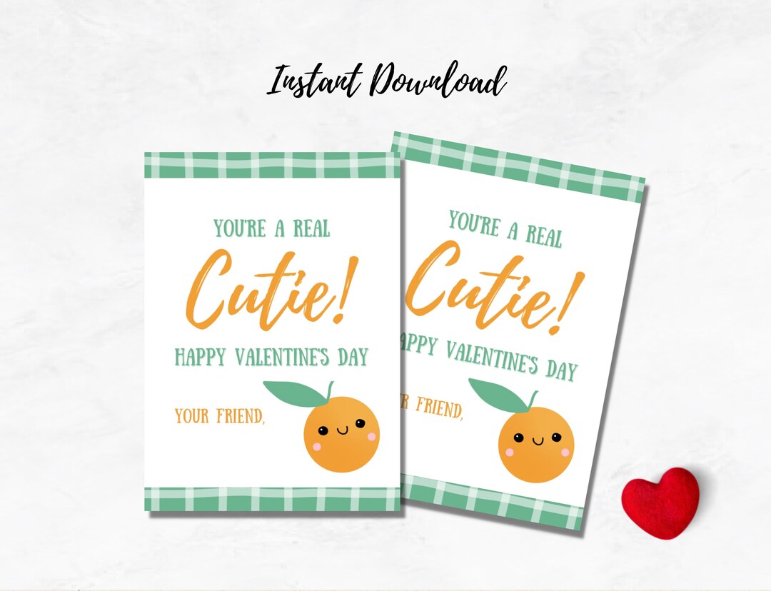 Orange Valentine's Day Cards, Cuties Valentine's Cards, Printable Class ...