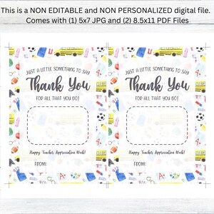 Teacher Appreciation Week Gift, Printable Gift Card Holder, Teacher ...
