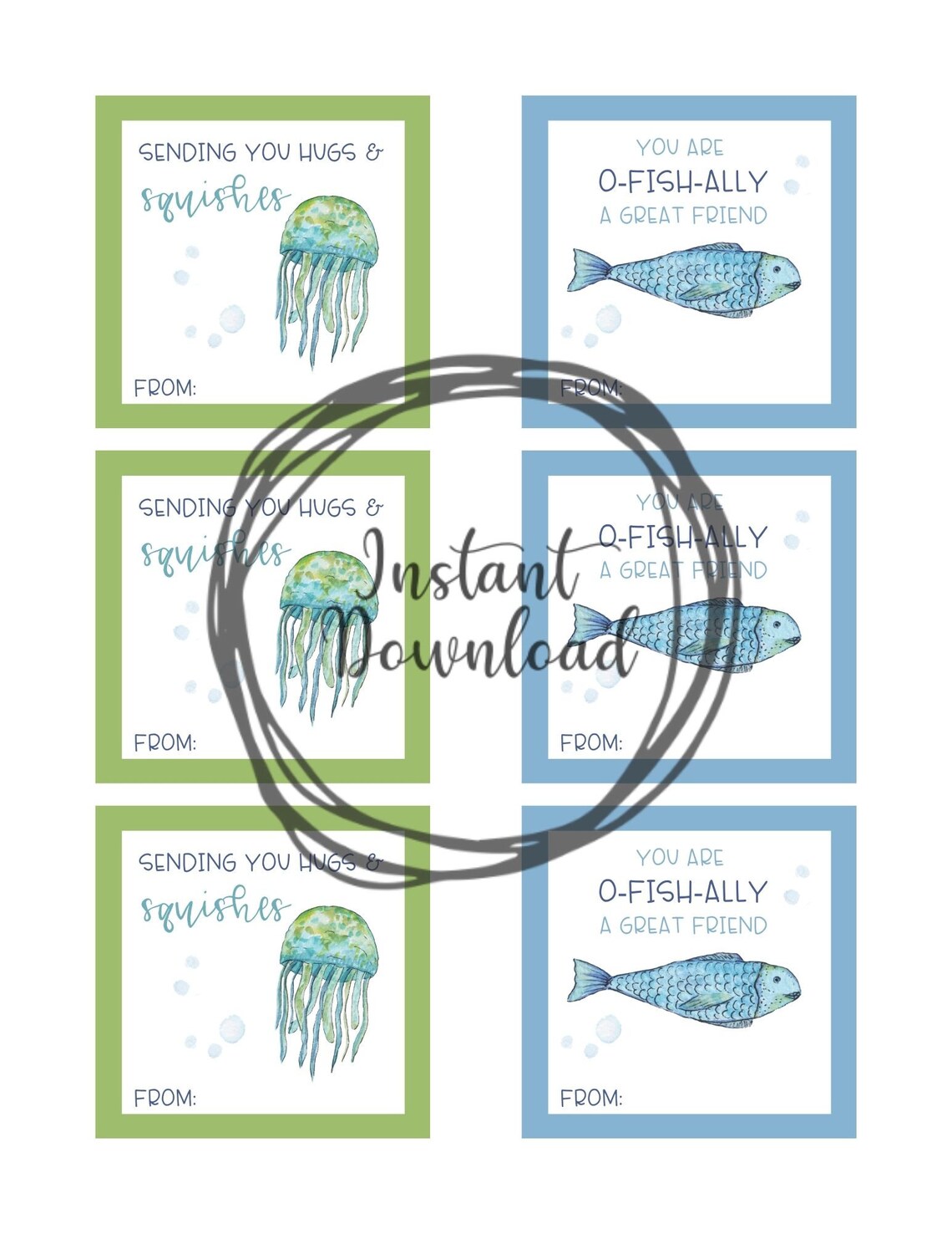 Ocean Valentine's Cards, Fish Valentine, Nautical Valentine's Cards ...