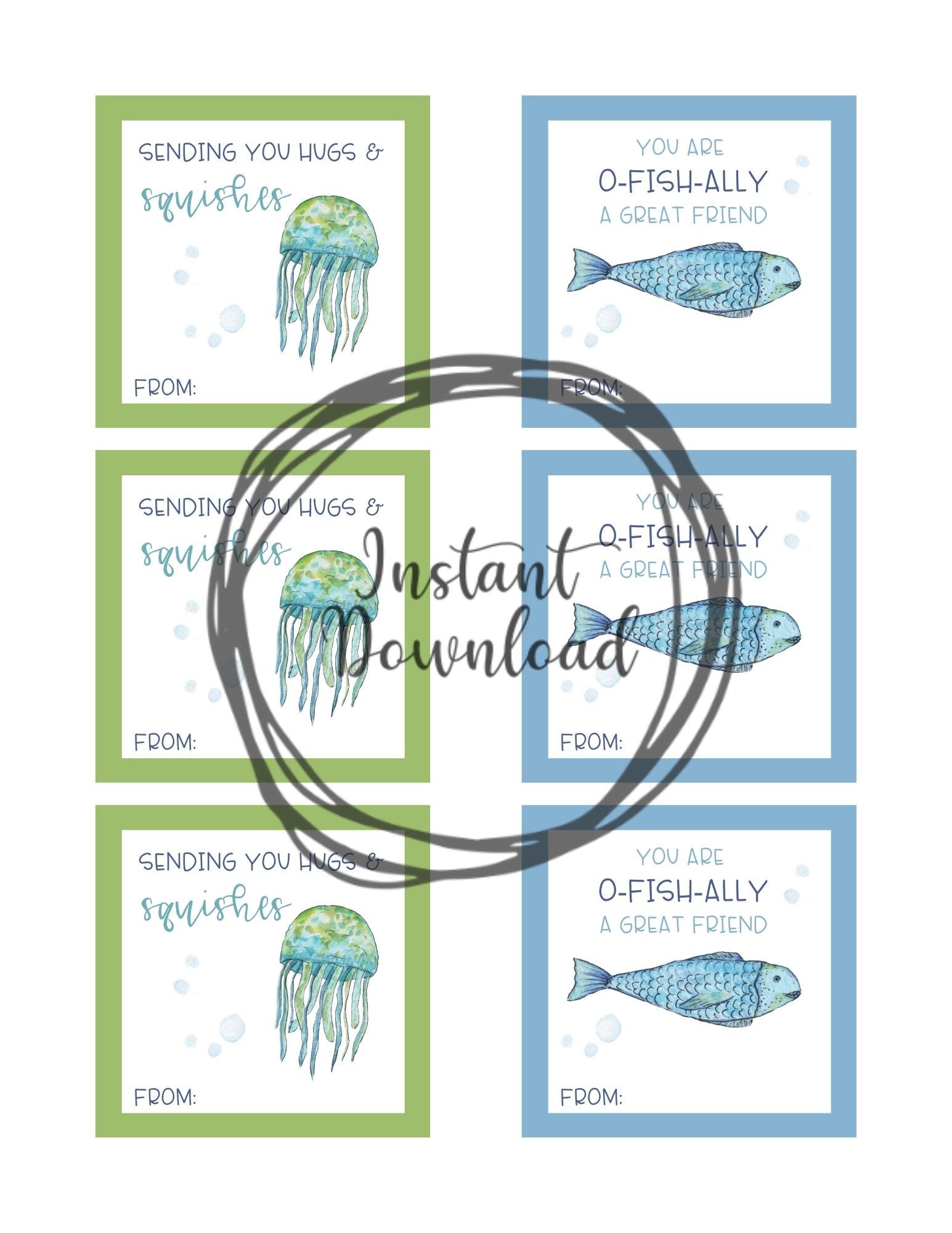 Ocean Valentine's Cards, Fish Valentine, Nautical Valentine's Cards ...