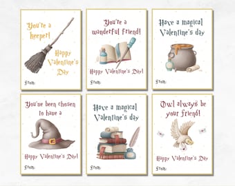 Wizard Class Valentine's Day Cards, Magical Valentine's Day, Printable ...