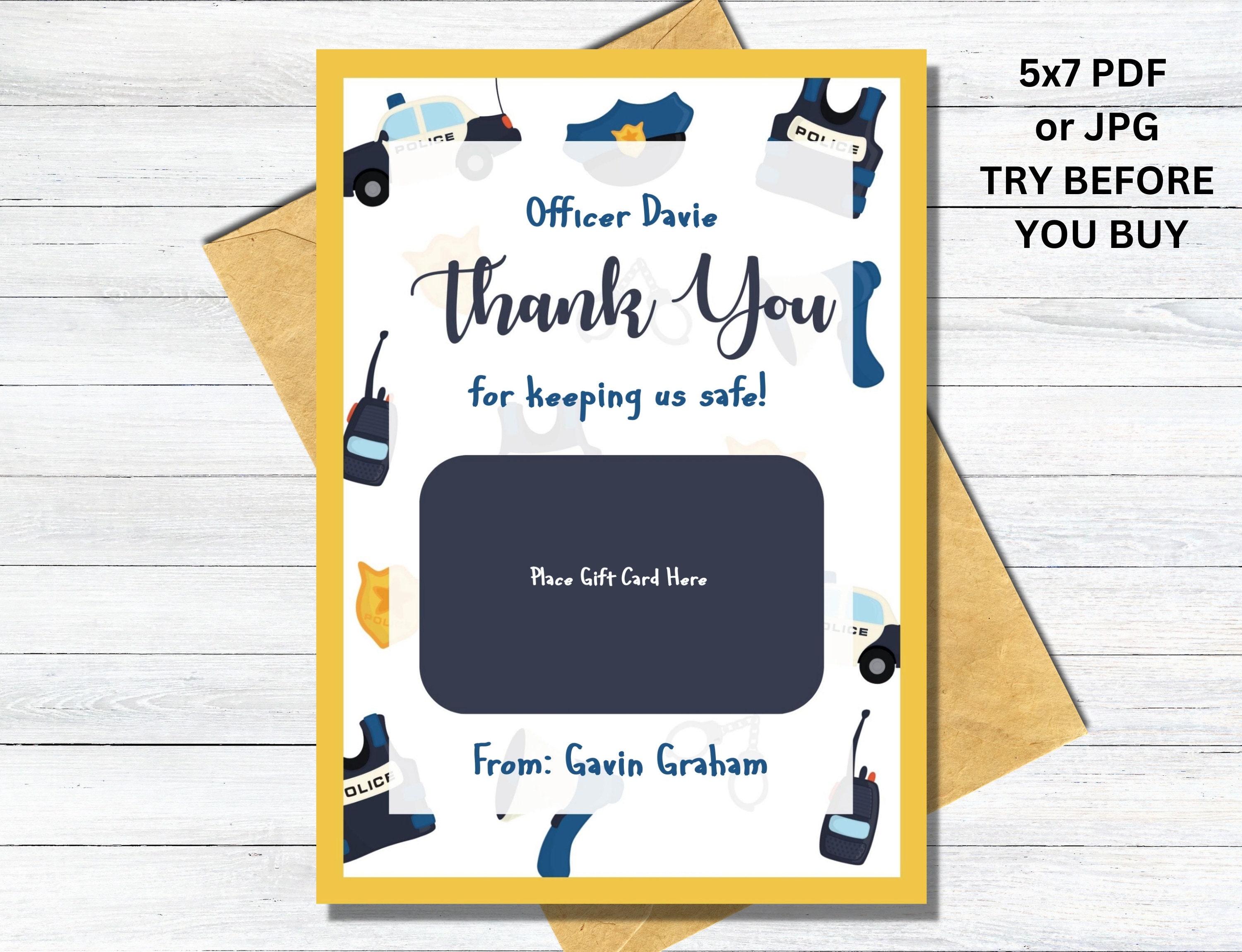Officer Appreciation Card Resource Officer Card Officer - Etsy