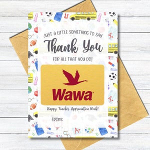 Teacher Appreciation Week Gift, Printable Gift Card Holder, Teacher ...