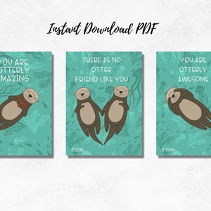 Otter Valentine's Cards, Kids Valentine's Cards, Otter Valentine, Ocean ...