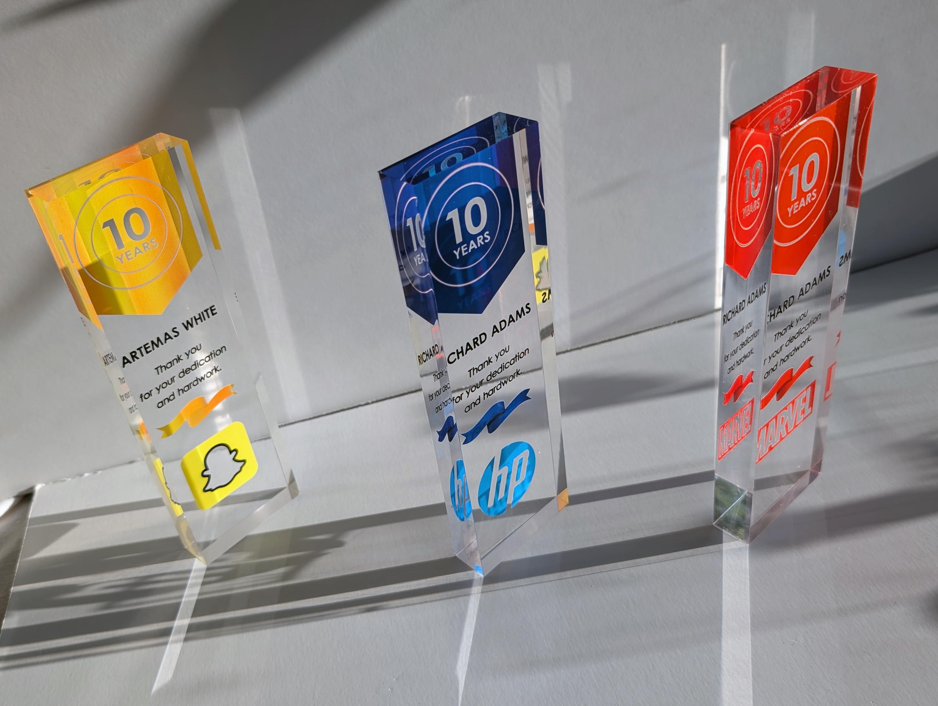 Personalized Award Corporate Trophy Award - Company Anniversary Banner ...