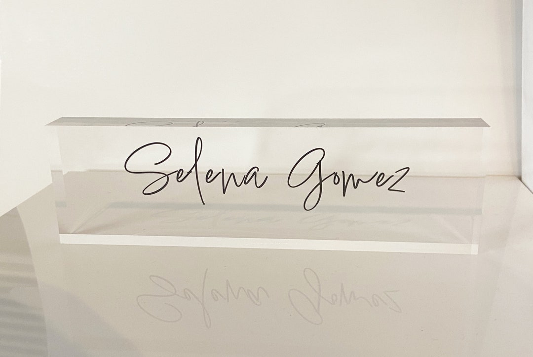 Personalized Signature Name Plate | Clear Acrylic Plaque | Selenator ...