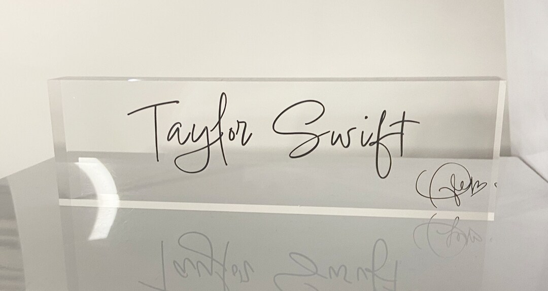 Personalized Signature Name Plate | Clear Acrylic Plaque | Work Office ...