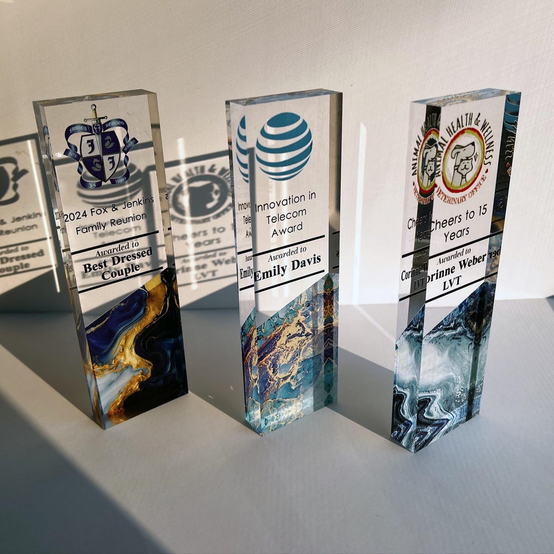 Custom Award Plaque Corporate Trophy Award - Company Anniversary ...