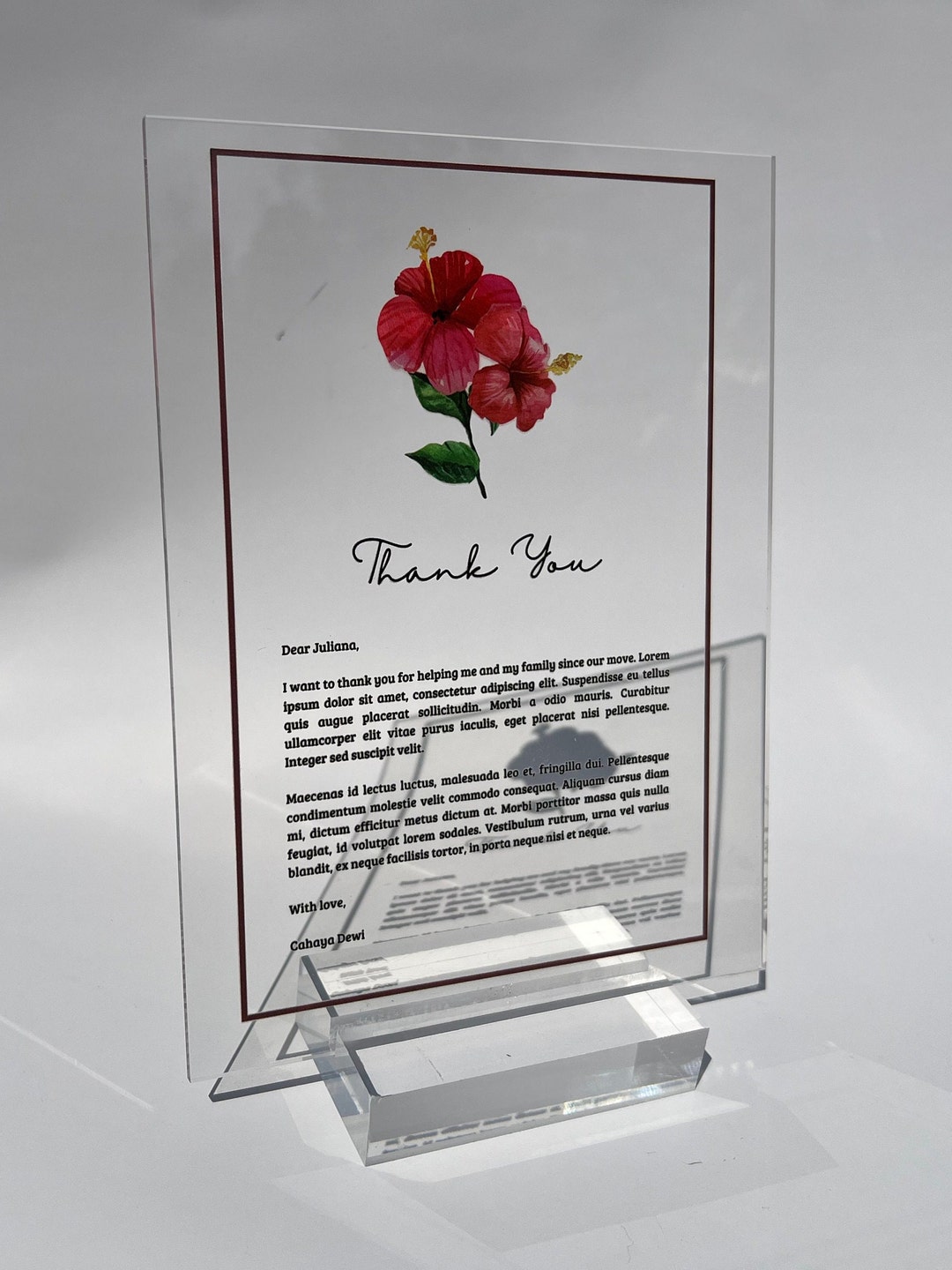 Personalized Acrylic Love Letter | Heartfelt Letter for Bestfriend ...