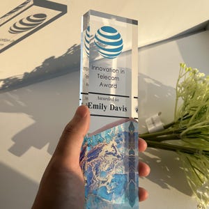 Personalized Clear Award Corporate Trophy Award - Company Anniversary ...