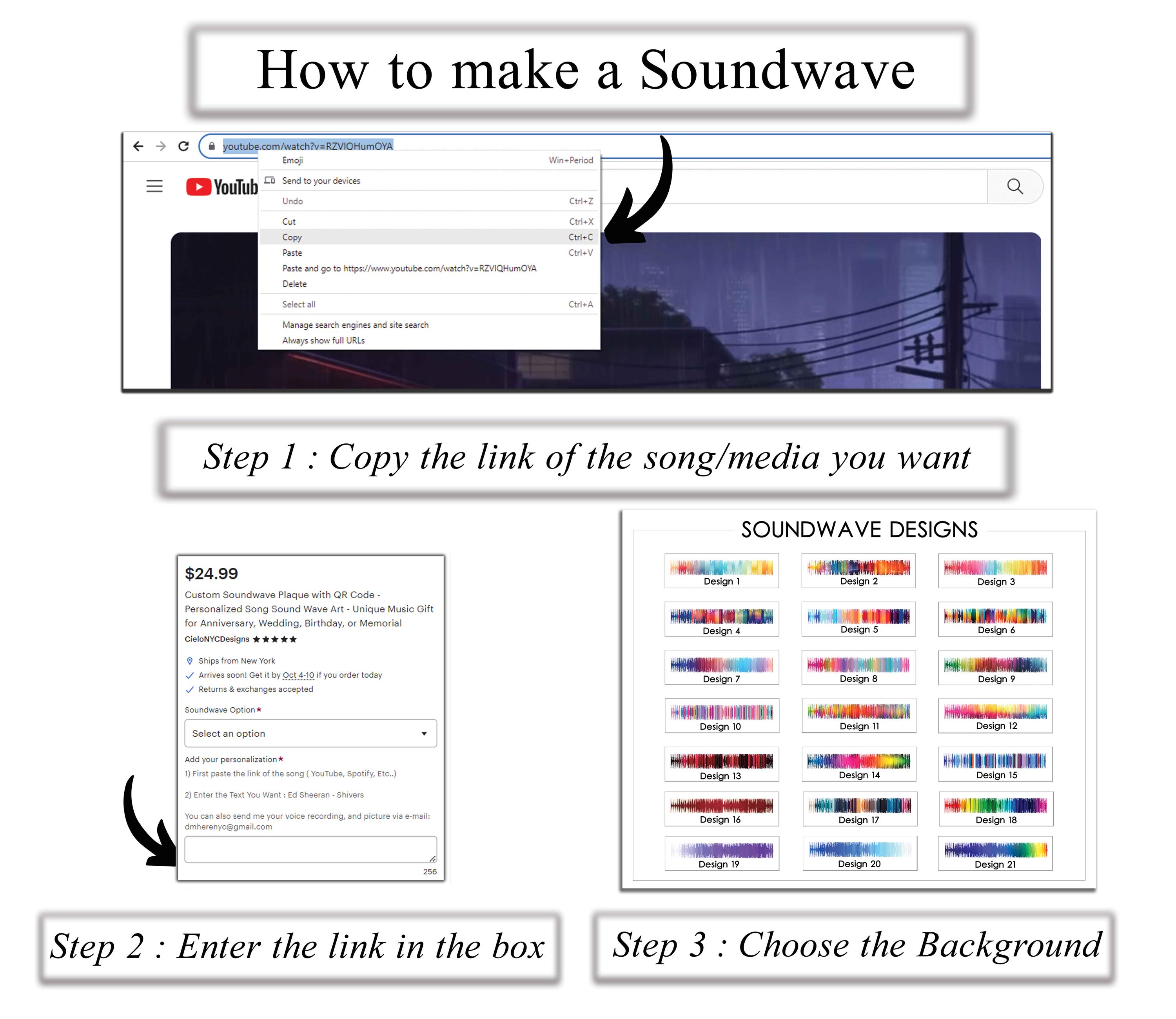 Custom Soundwave Plaque With QR Code - Personalized Song Sound Wave Art ...