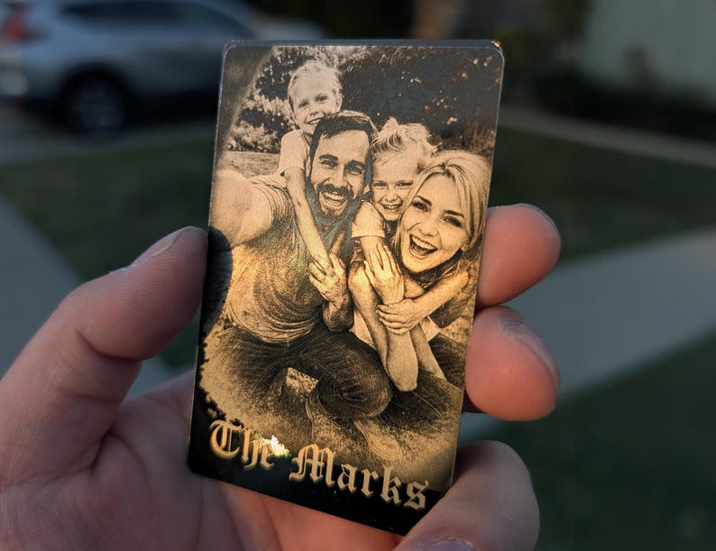 Personalized Photo Wallet Card, Custom Family Photo Metal Card, Laser ...