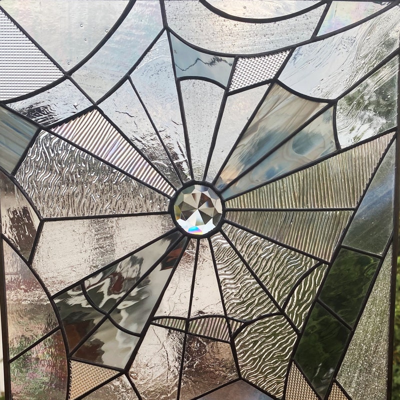 Spider Web Stained Glass - Etsy