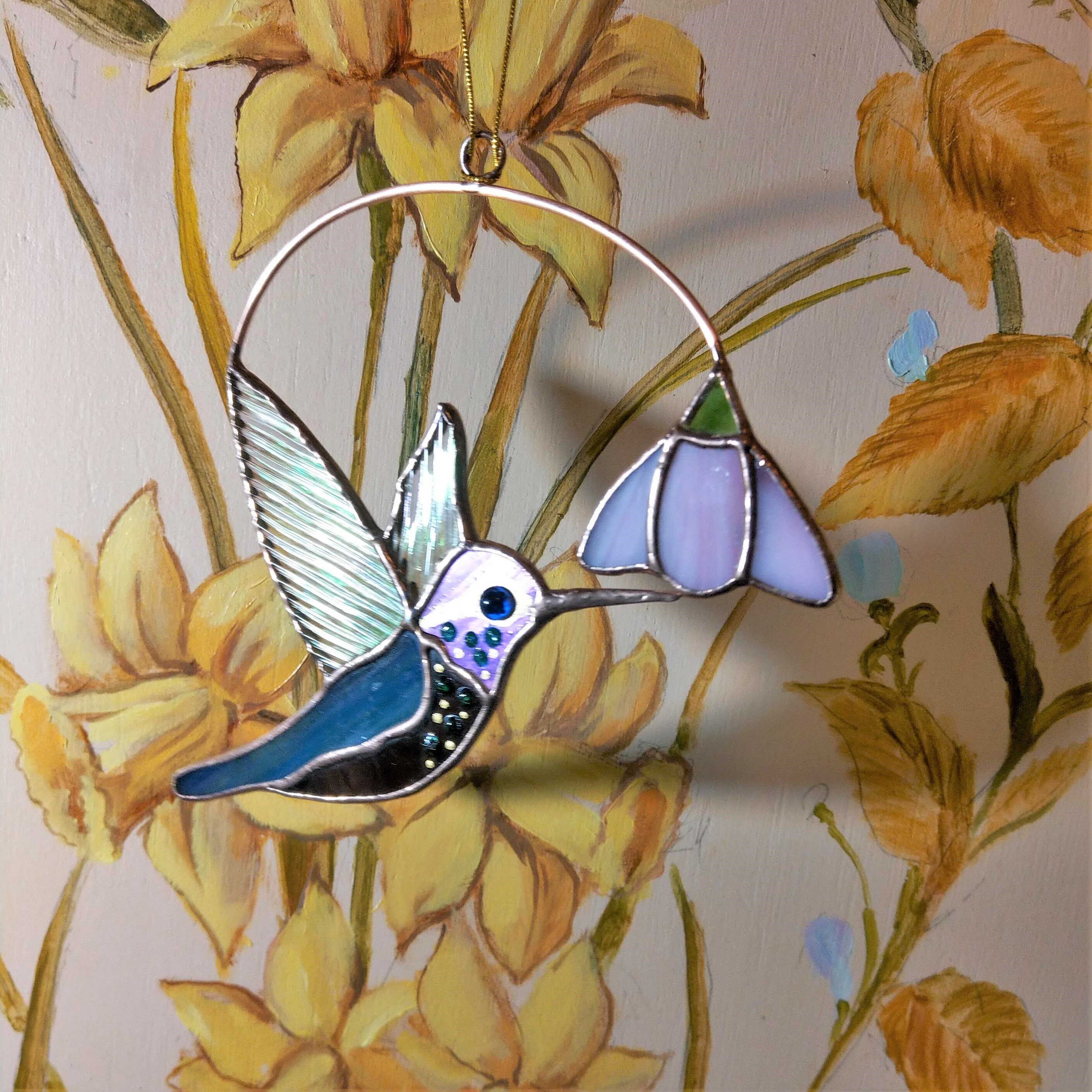 Hummingbird Stain Glass Suncatcher Bird Stained Glass Window - Etsy Denmark