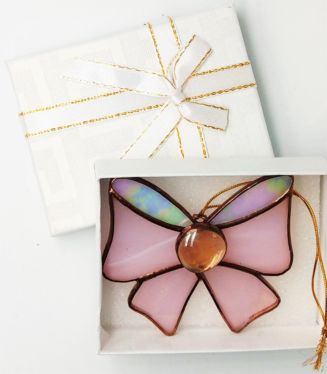 Stain Stained Glass Art Decor Bow Suncatcher Window Hangings - Etsy