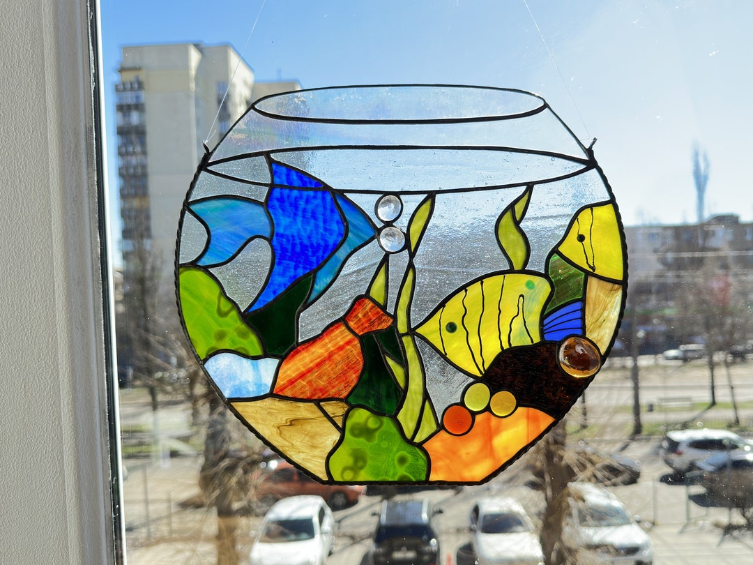 Stain Glass Window Hangings 12 Tropical Fish / Mothers - Etsy