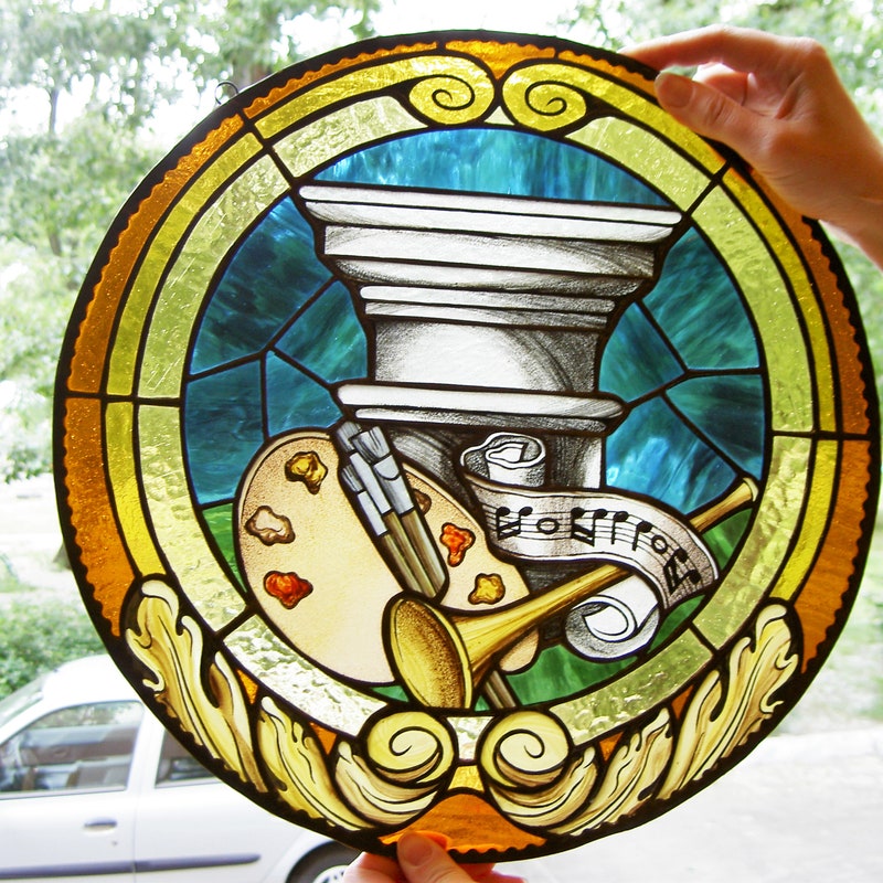 Round Stained Glass - Etsy