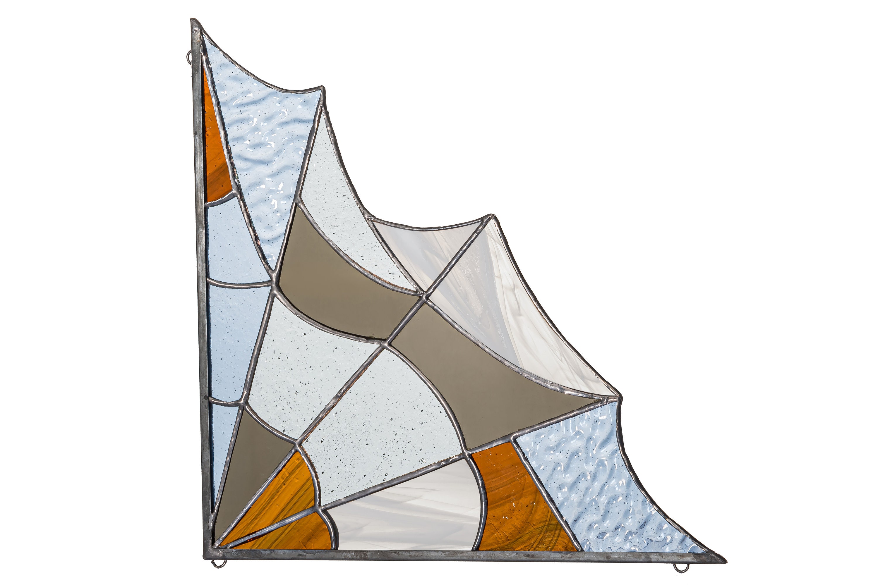 Modern Corner Stained-glass Window Blue Spider's Web - Etsy