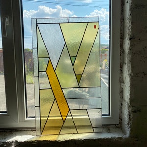 Custom Stained Glass Geometric Stained Glass Stained Glass in the Door ...