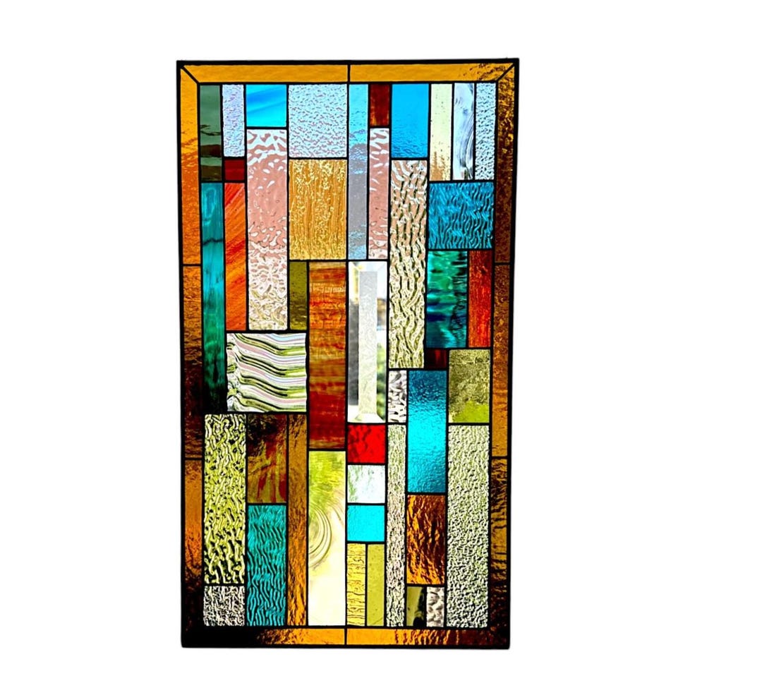 Rainbow Stained Glass Window Hangings, Custom Transom Window Insert ...