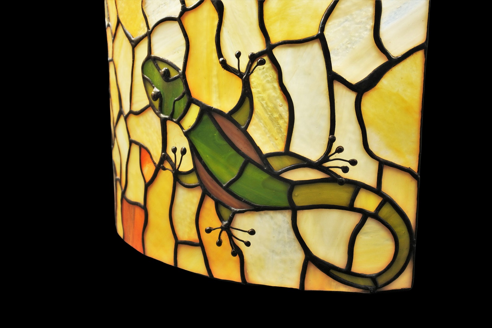 Set of 2 Wall Sconces Stain Glass Lizard Modern Stain Glass | Etsy