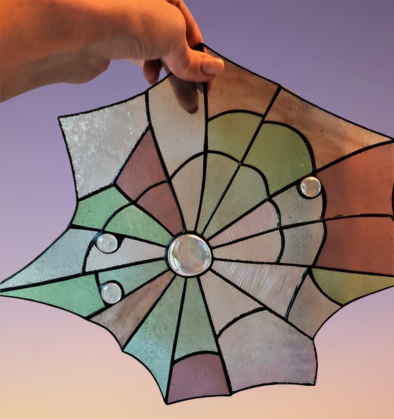 Stained Glass Cobweb Geometry Spider Web Window Hangings - Etsy