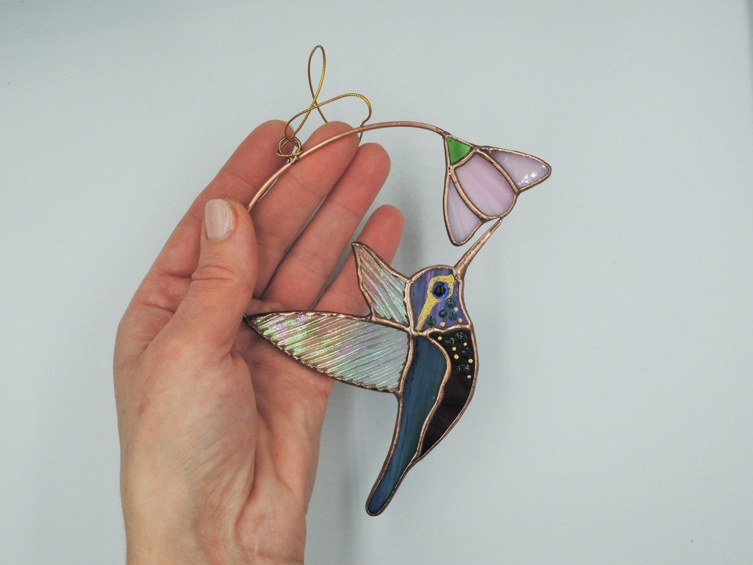 Hummingbird Stain Glass Suncatcher Bird Stained Glass Window Hangings ...