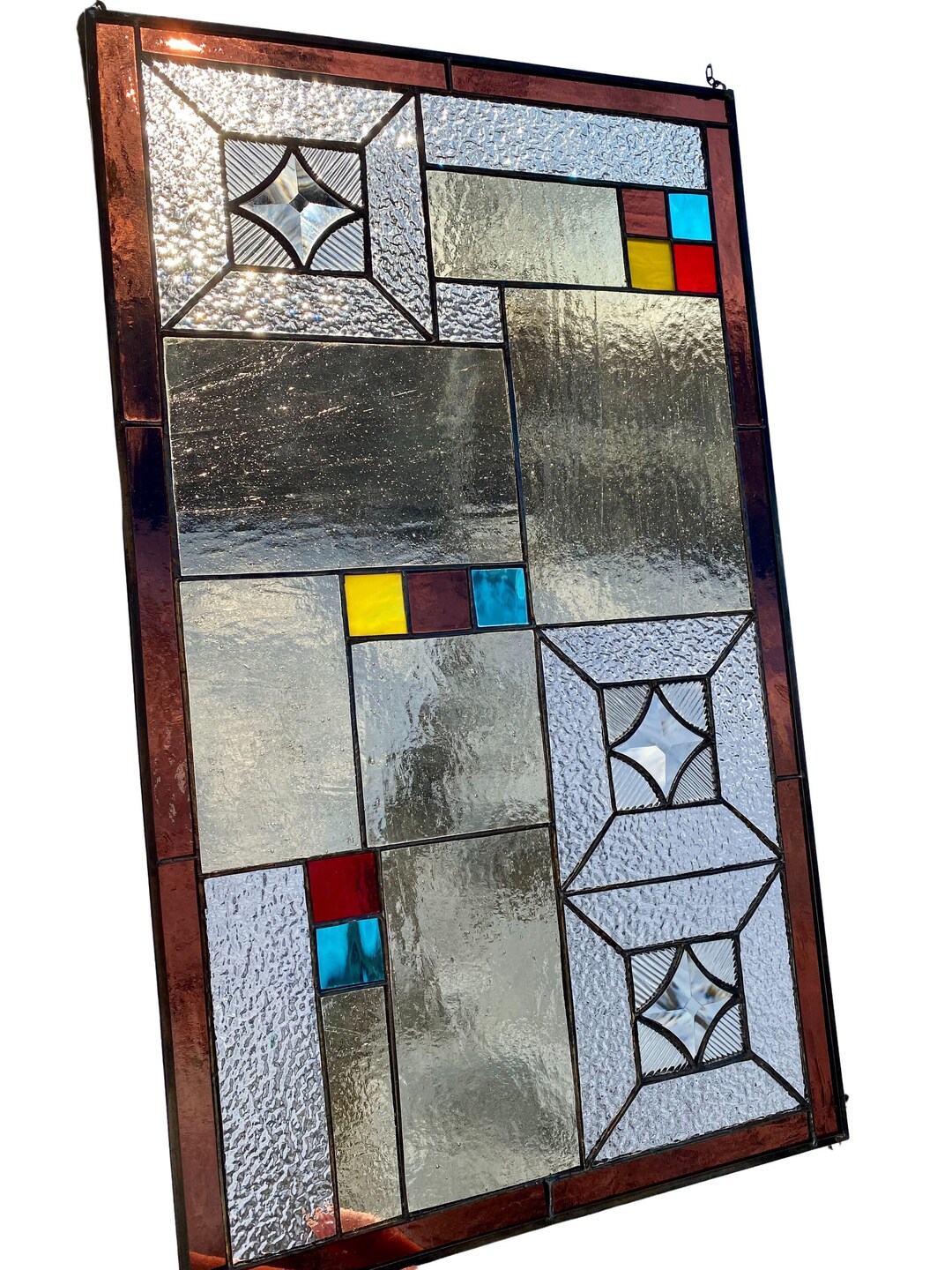 Custom Stained Glass Geometry Panel a Christmas Gift Stain - Etsy