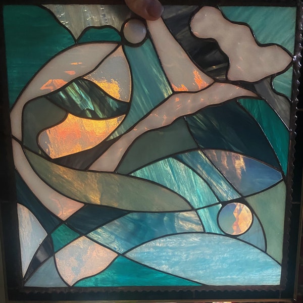 Stained Glass Window Hangings Wave - Etsy