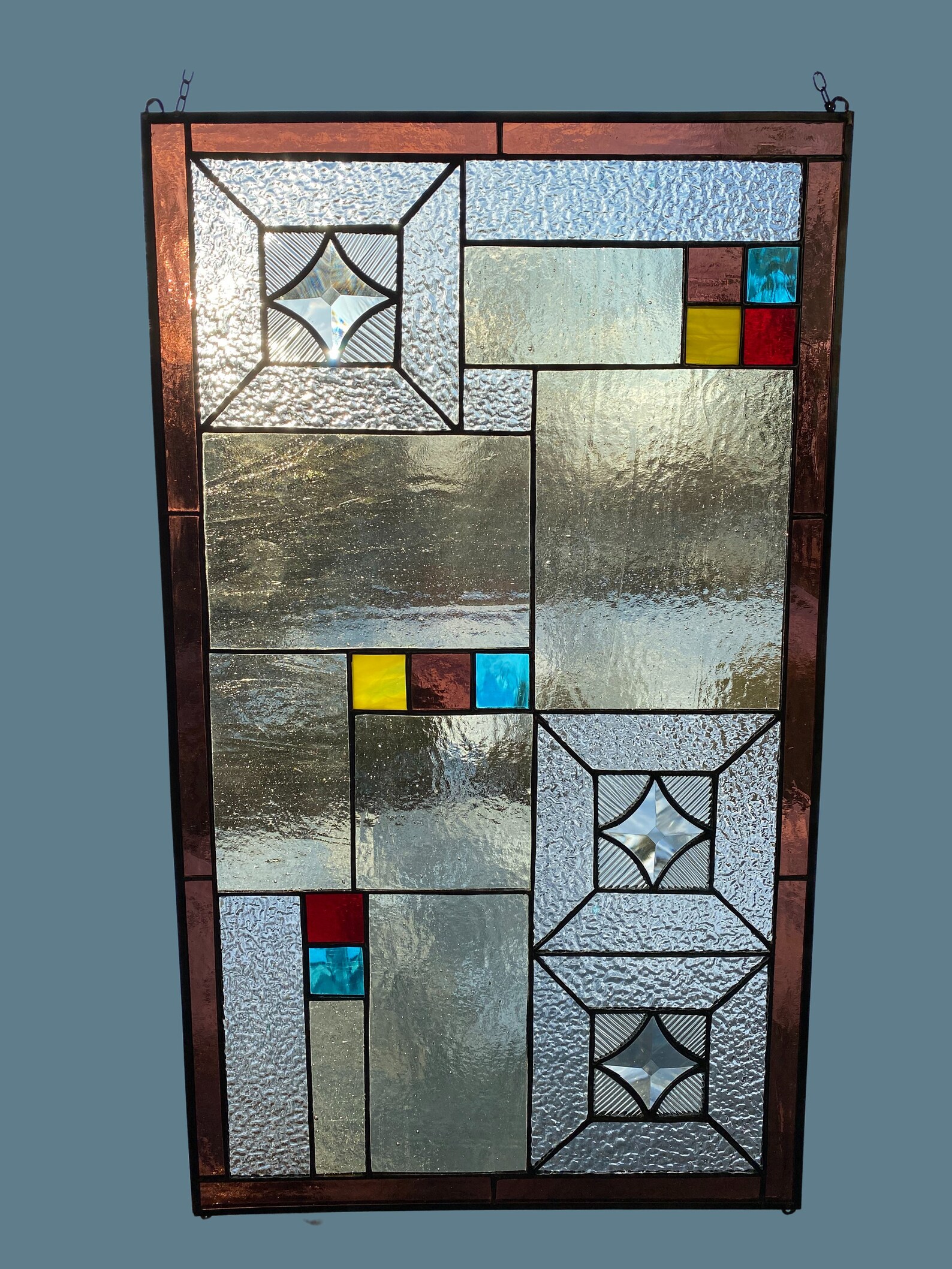 Custom Stained Glass Geometry Panel a Christmas Gift Stain - Etsy