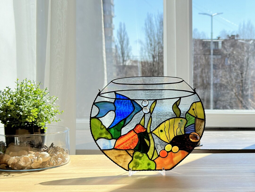 Stain Glass Window Hangings 12 Tropical Fish / Mothers - Etsy
