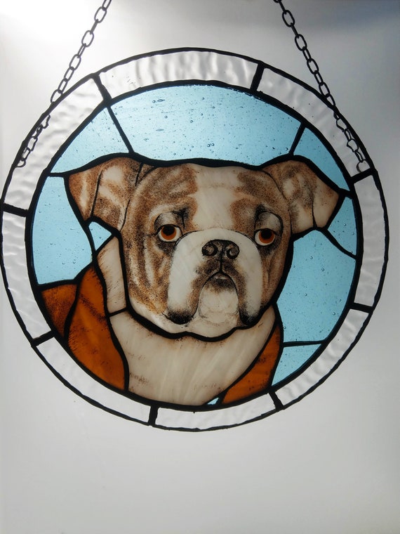Custom Pet Memorial Stain Glass Window Hangings English | Etsy