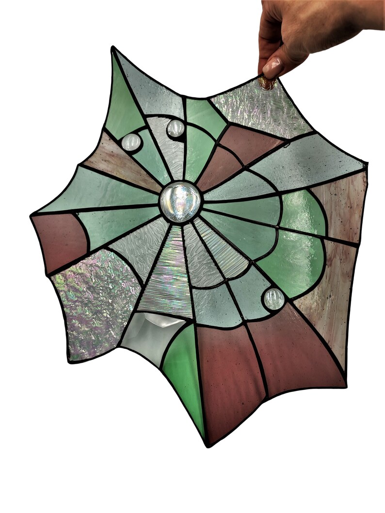 Stained Glass Cobweb Geometry Spider Web Window Hangings - Etsy