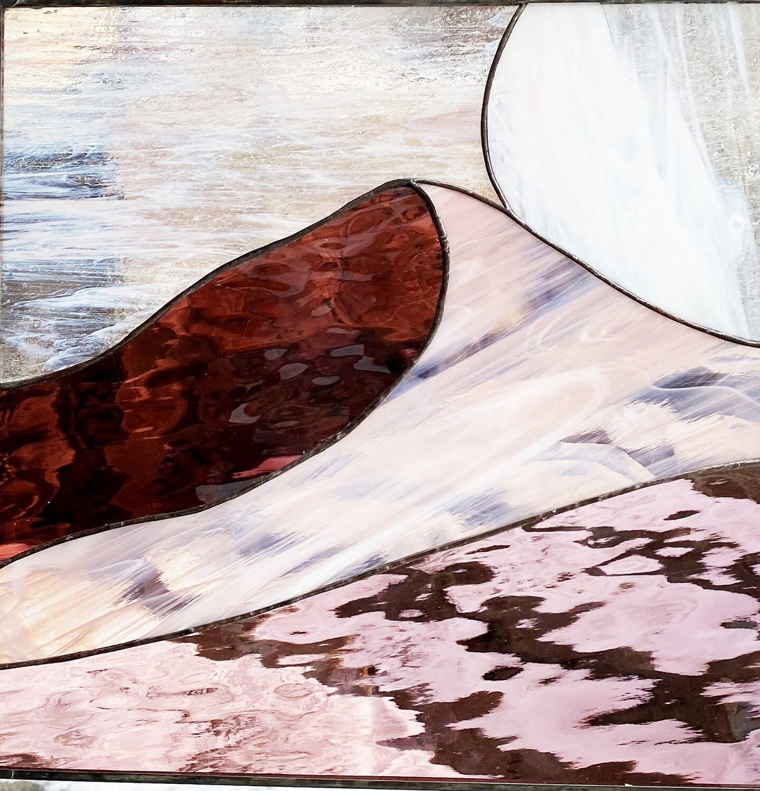 Space Dune Custom Stain Glass Panel Abstract Landscape Stain Glass ...