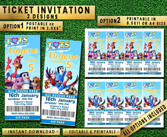 TOTS Instant Download Editable Printable Girl Boy Birthday | Etsy