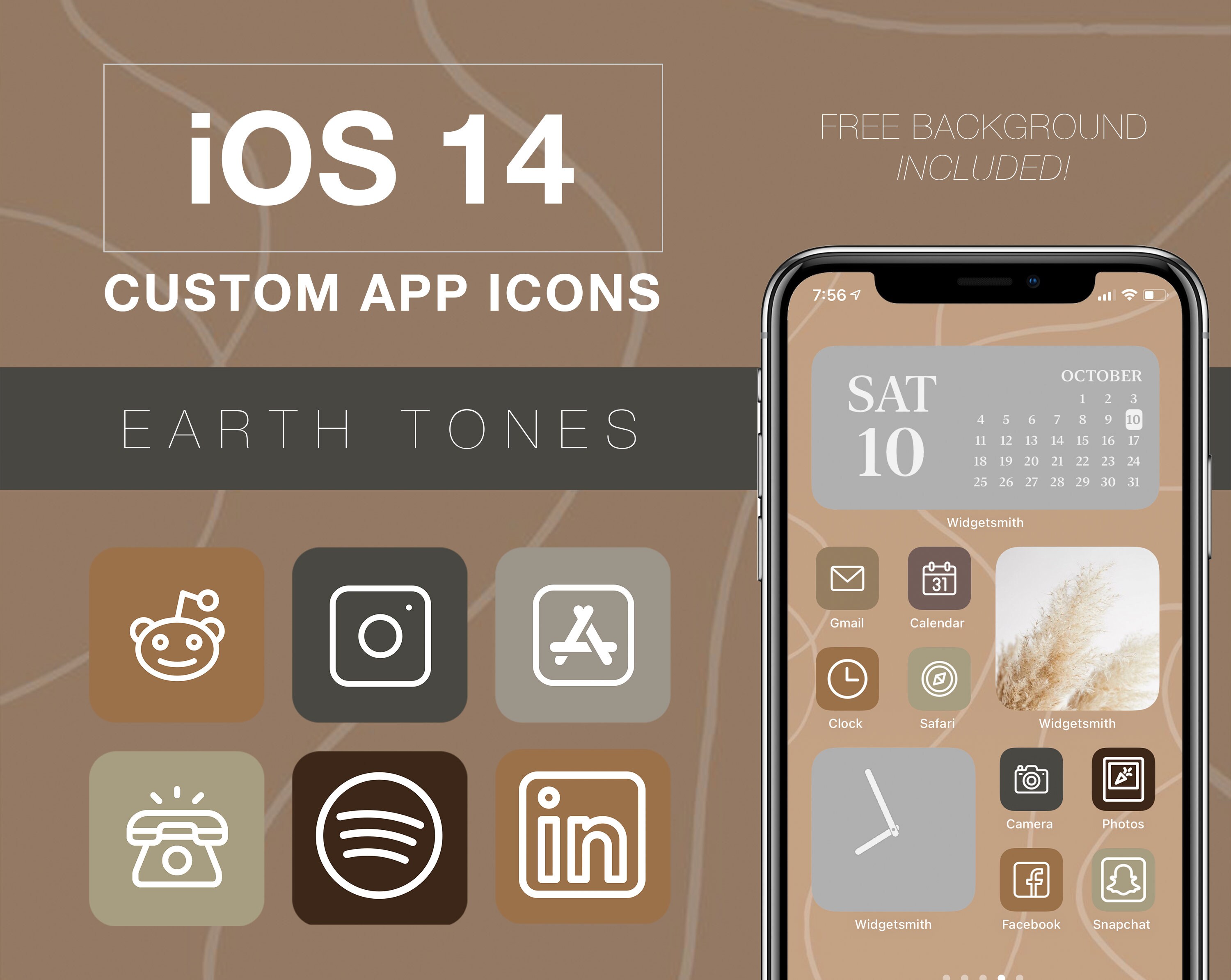 IOS 14 Icons Earth Tone Icon Pack iPhone IOS14 App Icons Pack Verknüpfungen Ästhetischer ...