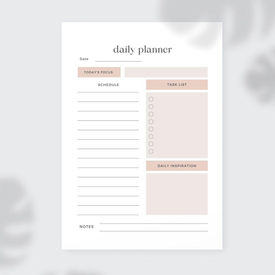 Planner Printable | Digital Download | Daily Planner Pages | Neutral ...
