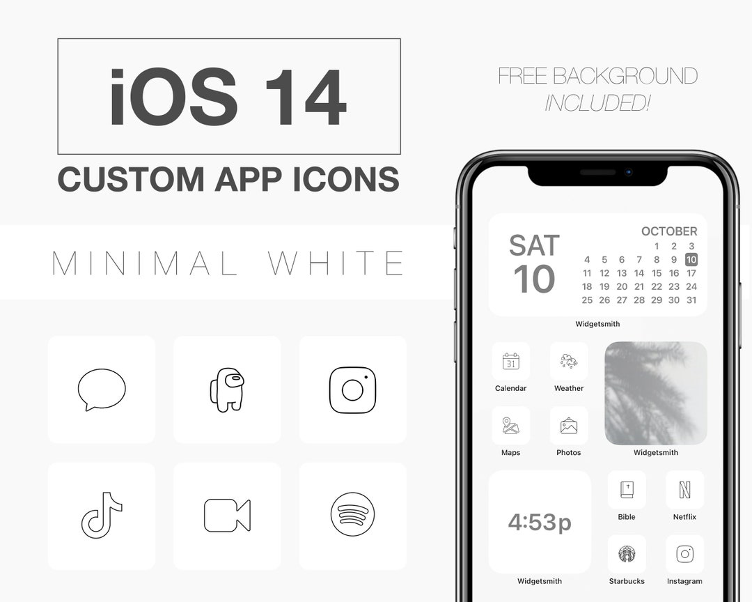 Ios 14 Icons Minimal White Apple iPhone Ios 14 App Icons Neutral Icon ...